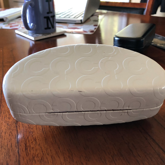 Coach | Accessories | Coach Off White Leather Clam Shell Eyeglass Case ...